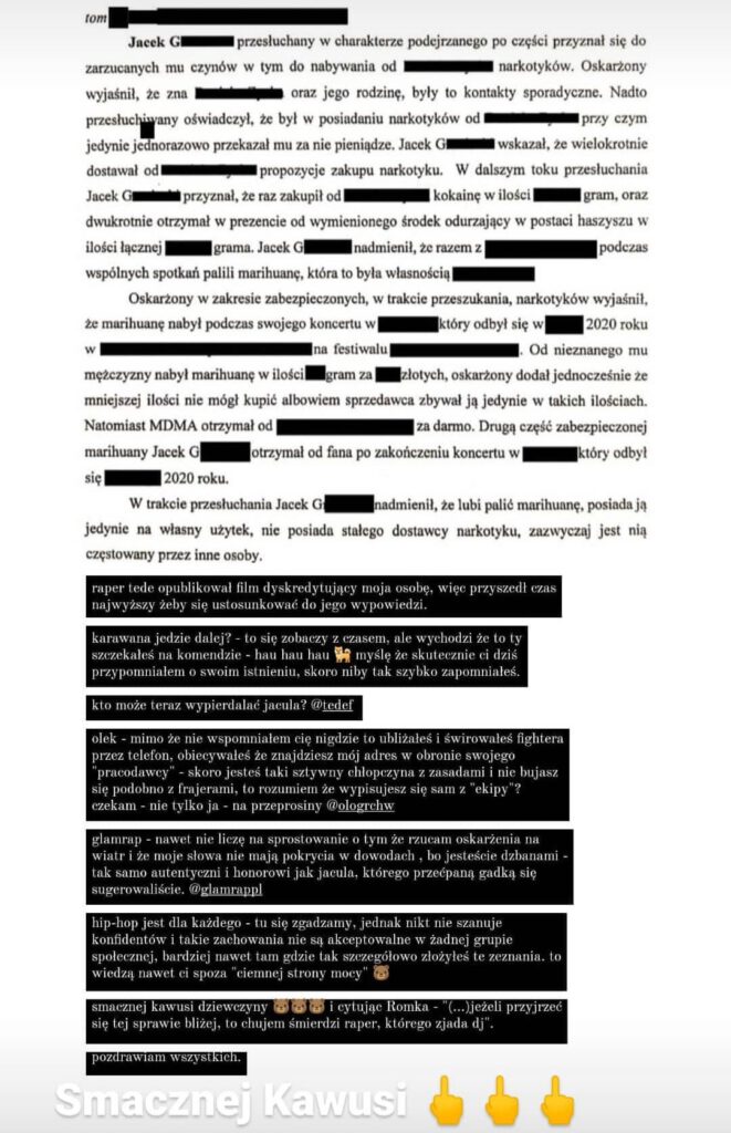 DJ Grubaz publikuje zeznania Tedego. "To ty szczekałeś na komendzie"